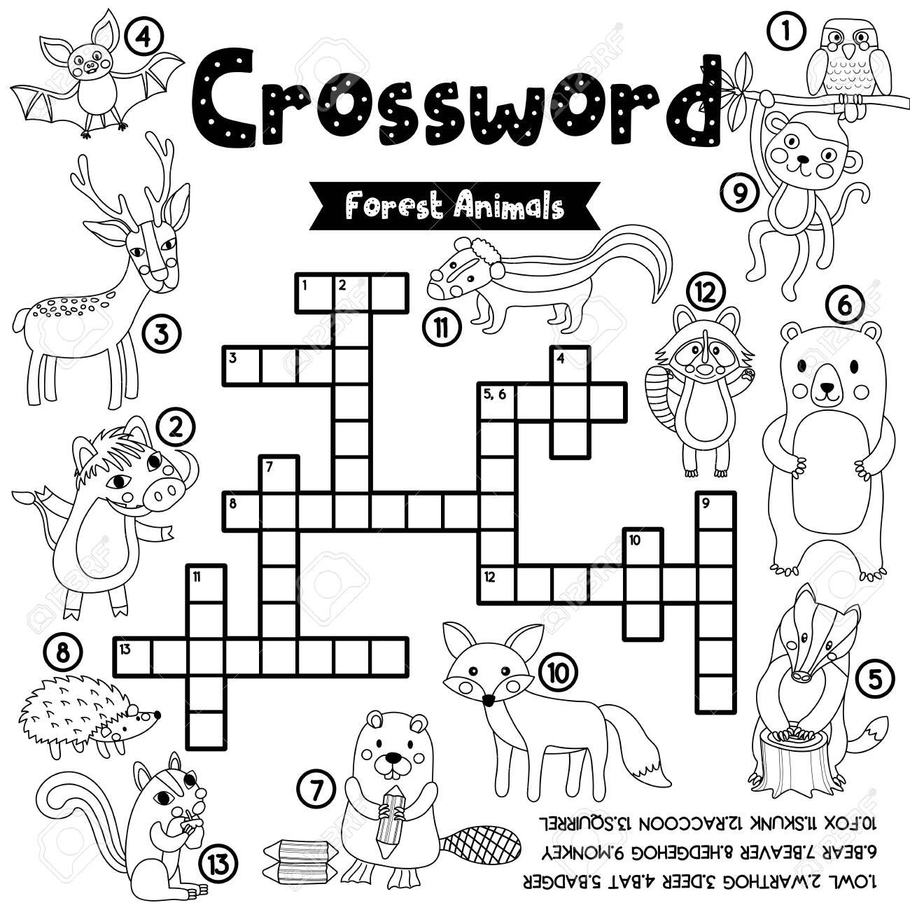 Animal Crosswords Printable - Mom Printable