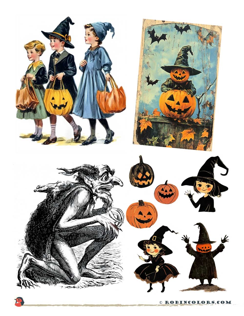 Free Printable Vintage Halloween Clip Art - Mom Printable