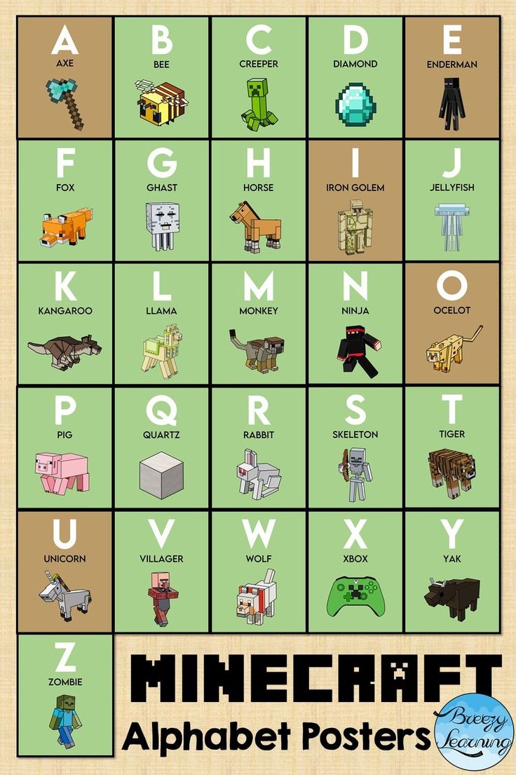 Free Printable Minecraft Letters - Mom Printable