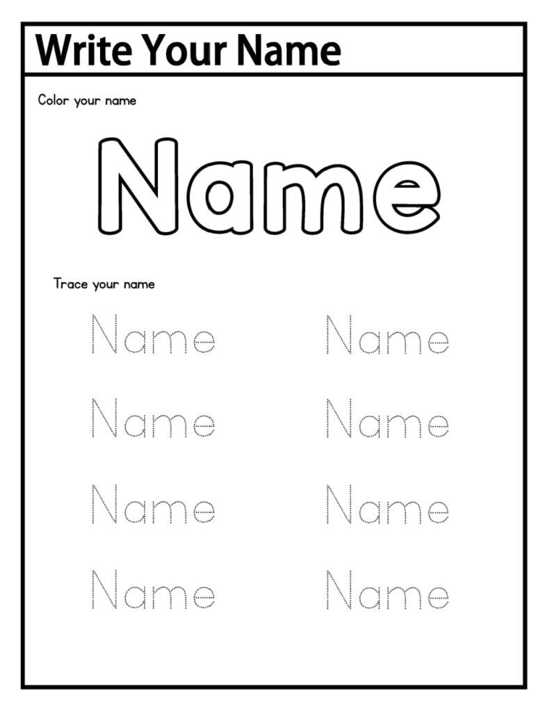 Free Name Tracing Worksheets For Preschool - Mom Printable