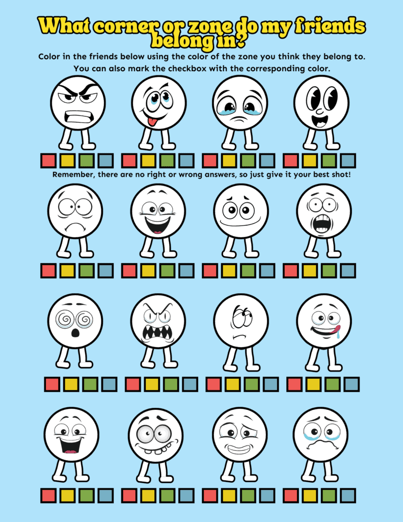 Zones Of Regulation Free Printables - Mom Printable